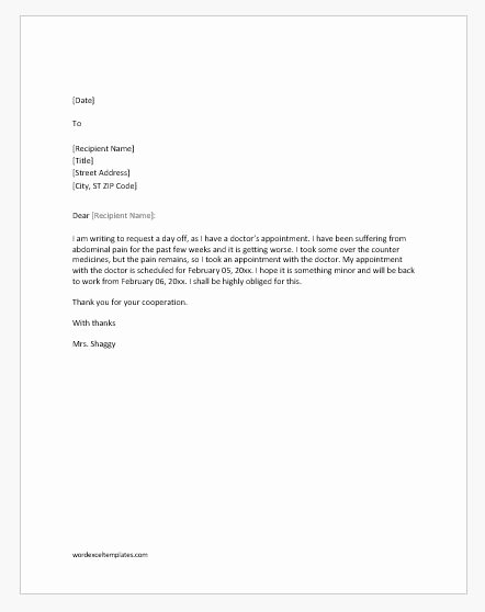 40 Absent Letter For School Desalas Template