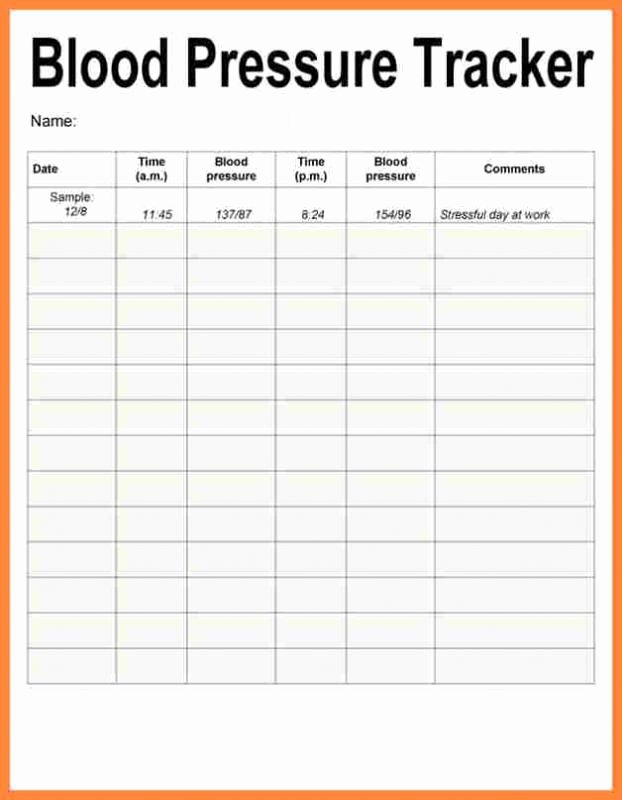 Printable Chart For Recording Blood Pressure Readings Btbda