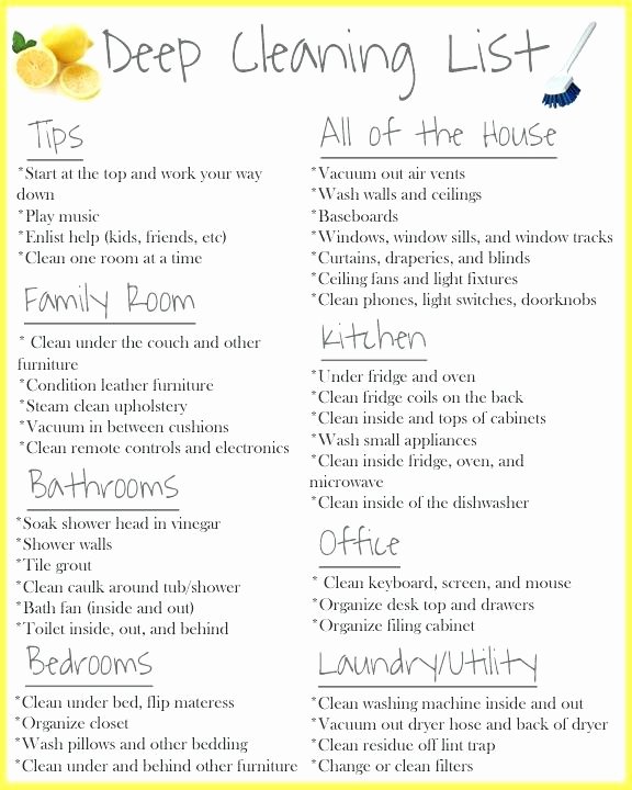 40 House Cleaning Price List Desalas Template