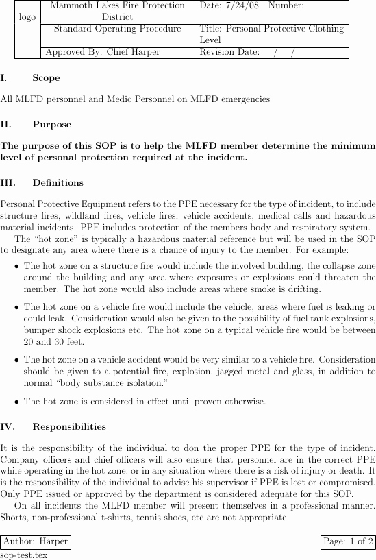 40 Standard Operating Procedure Example Desalas Template