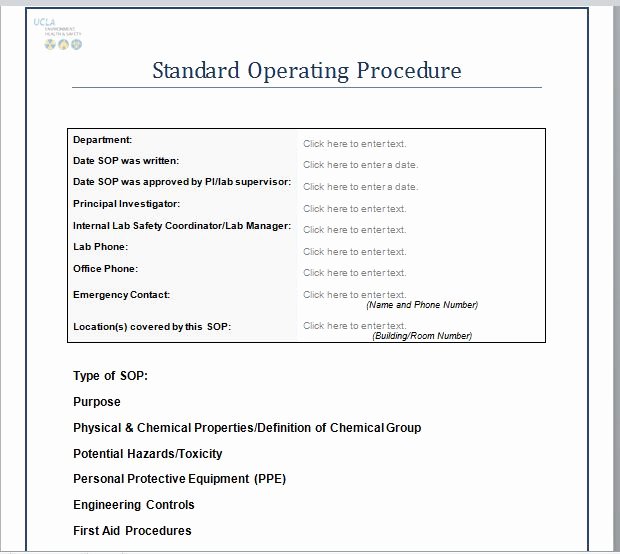 40 Standard Operating Procedure Sample Pdf Desalas Template