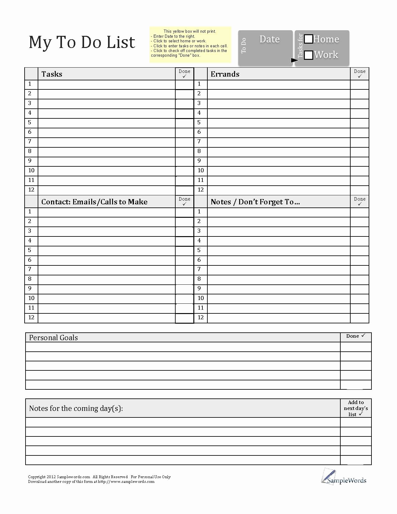 Microsoft To Do List Template For Word Recycleaca
