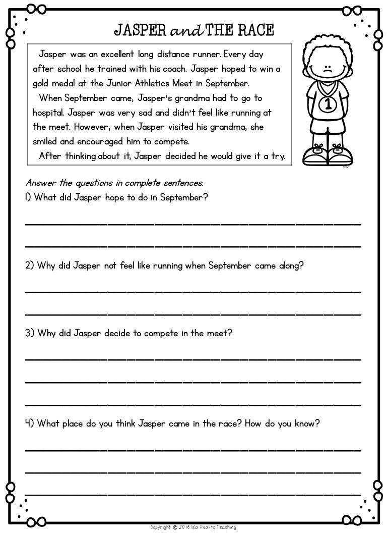 20 Free 2nd Grade Comprehension Worksheets Desalas Template