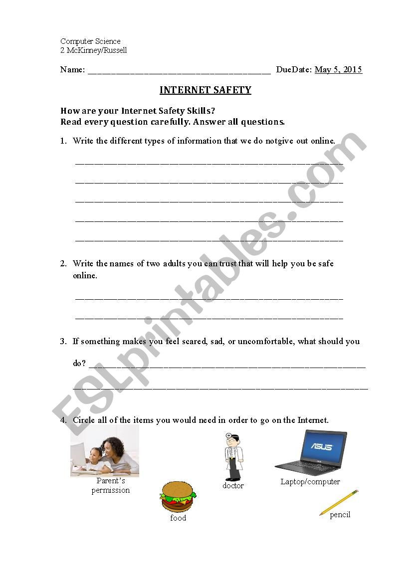 20 Internet Safety Worksheets Printable Desalas Template