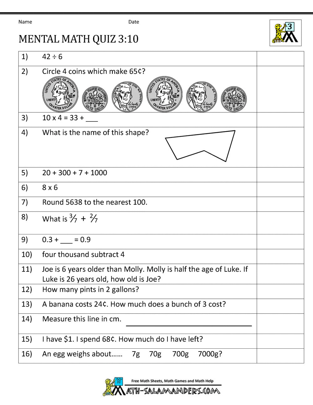 20 Mental Math Worksheets Grade 6 Desalas Template 20 Mental Math Worksheets Grade 6 Desalas Template