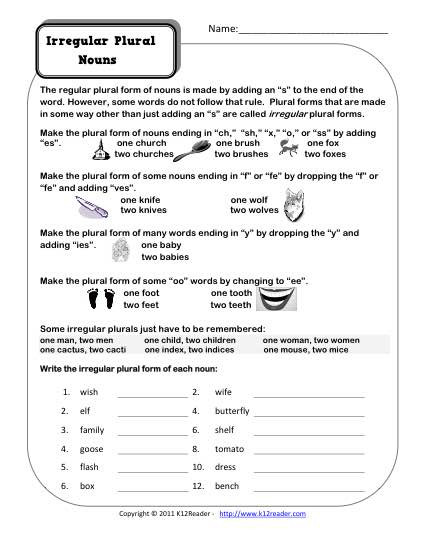 20 Plurals Worksheet 3rd Grade Desalas Template