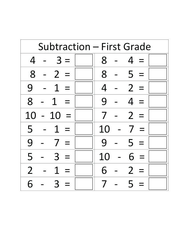 20 Subtraction Worksheet For 1st Grade Desalas Template