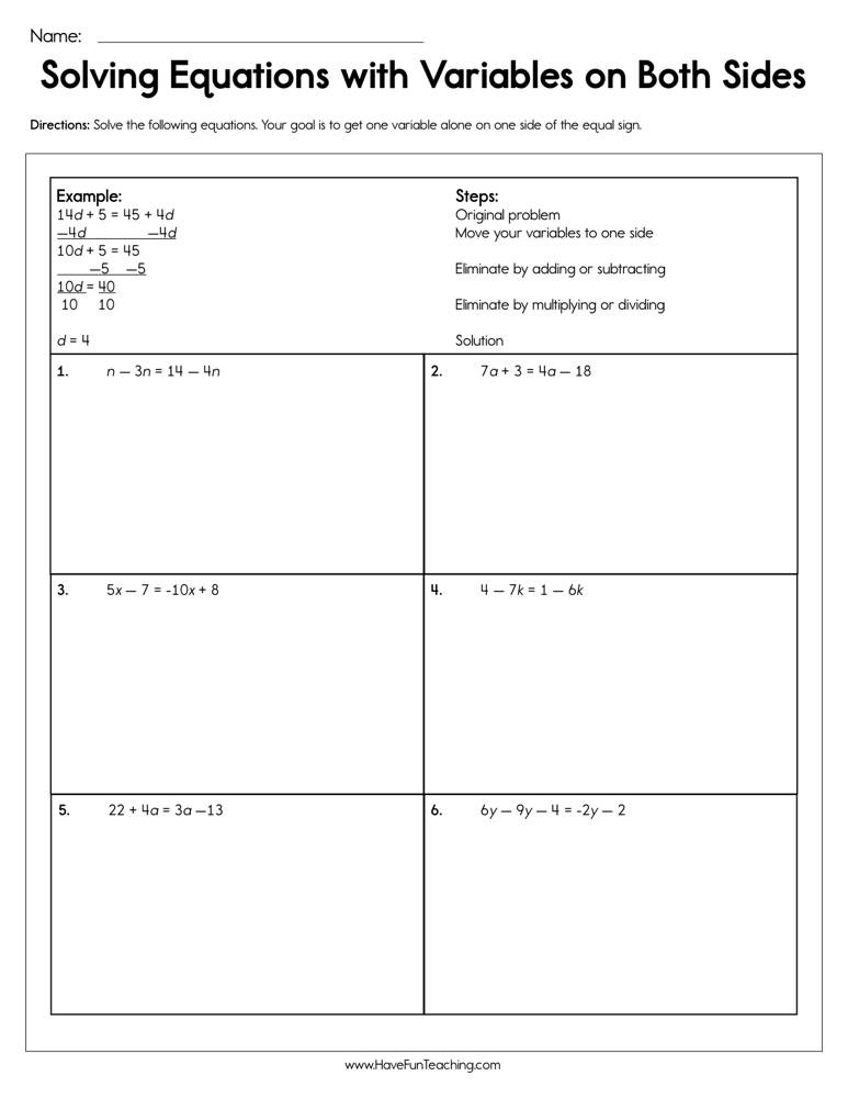 20 Variables Worksheets 5th Grade Desalas Template