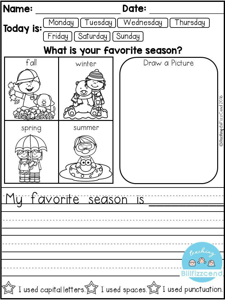 20 Kindergarten Sentence Starters Desalas Template